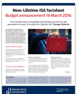 Lifetime ISA factsheet | Request your copy today